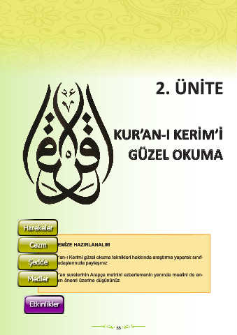 Page 1 - Kur'an-ı Kerim 11. Sınıf Ezber Bölümü